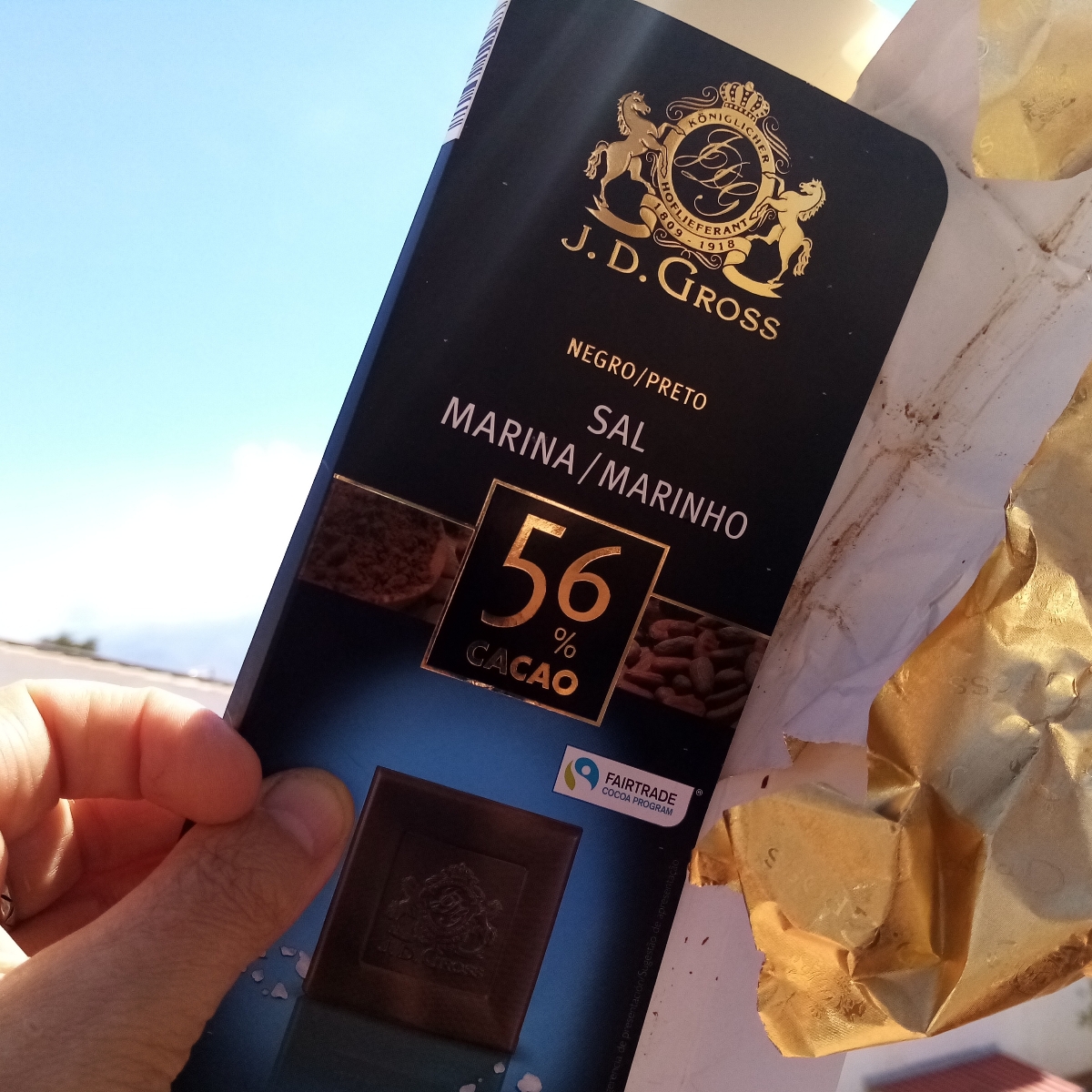 Chocolate negro con sal marina 56% from J. D. Gross - Vegan Product ...