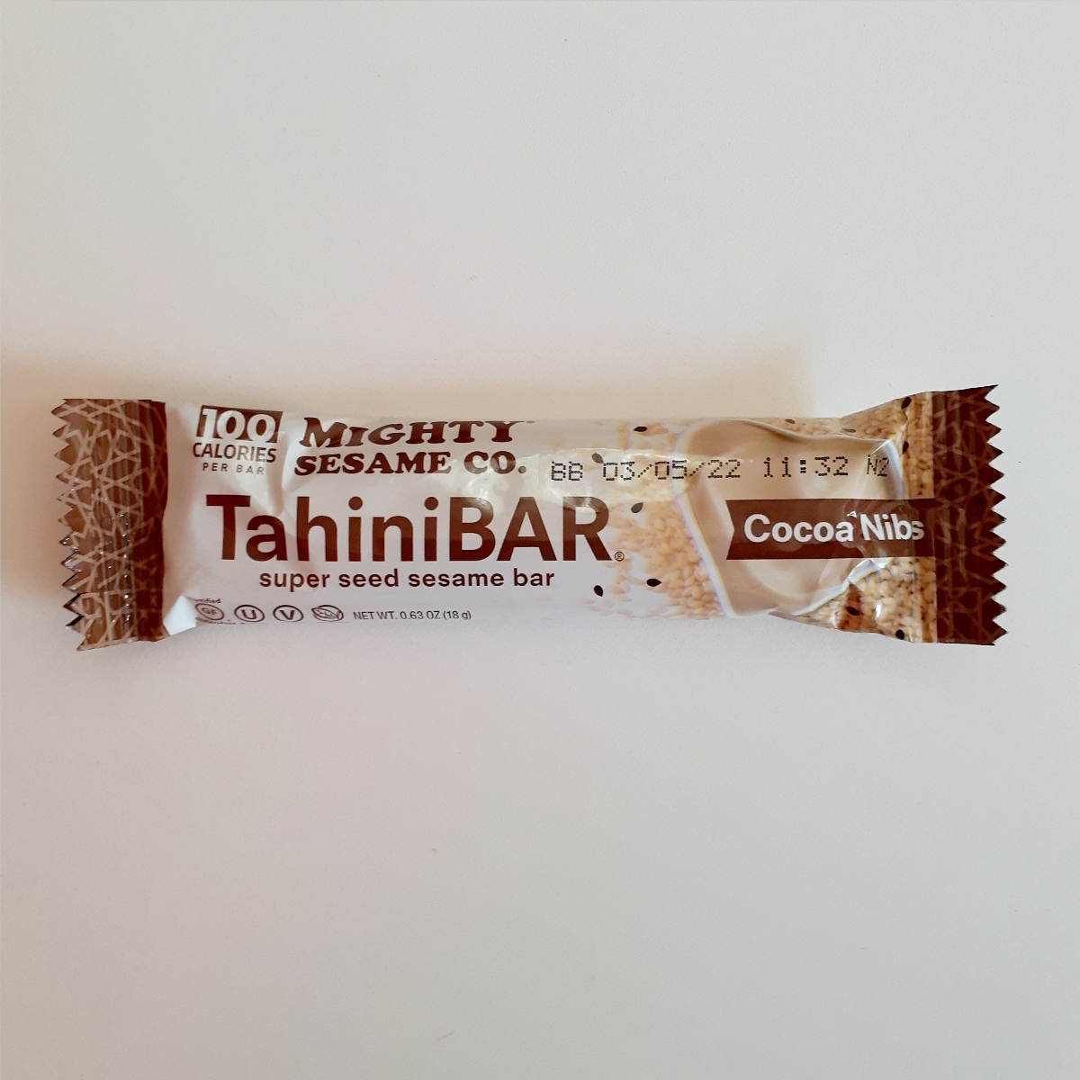 Tahini Bar with Cocoa Nibs from Mighty Sesame Co. - Vegan Product ...