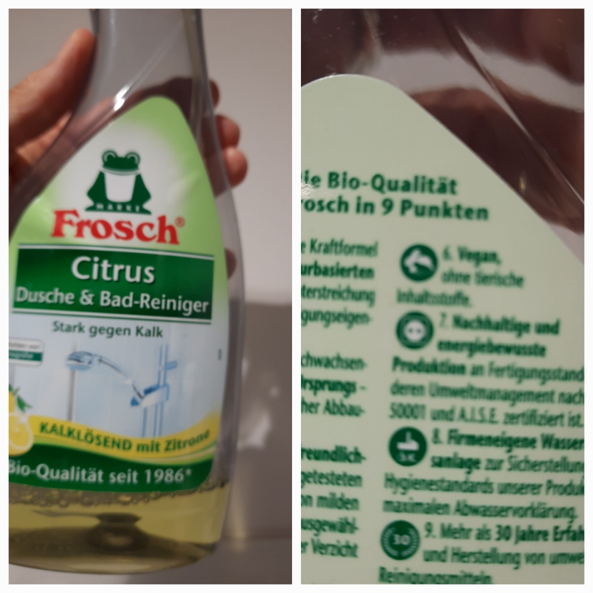 Citrus Dusche & Bad-Reiniger from Frosch - Vegan Product Reviews ...