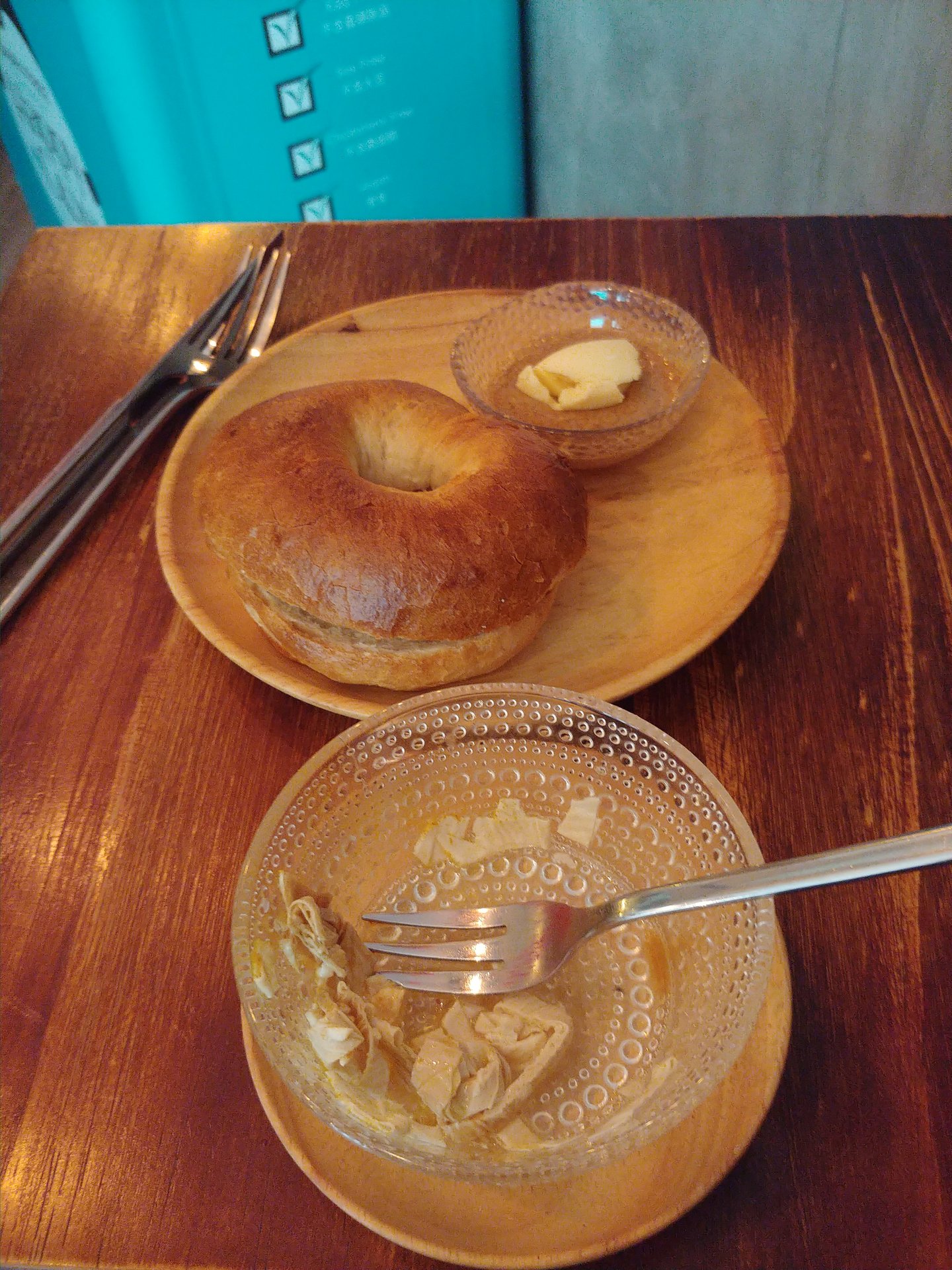 Happy Bagel (Vegan butter & Almond butter) at Ohms Cafe & Bar, Hong ...