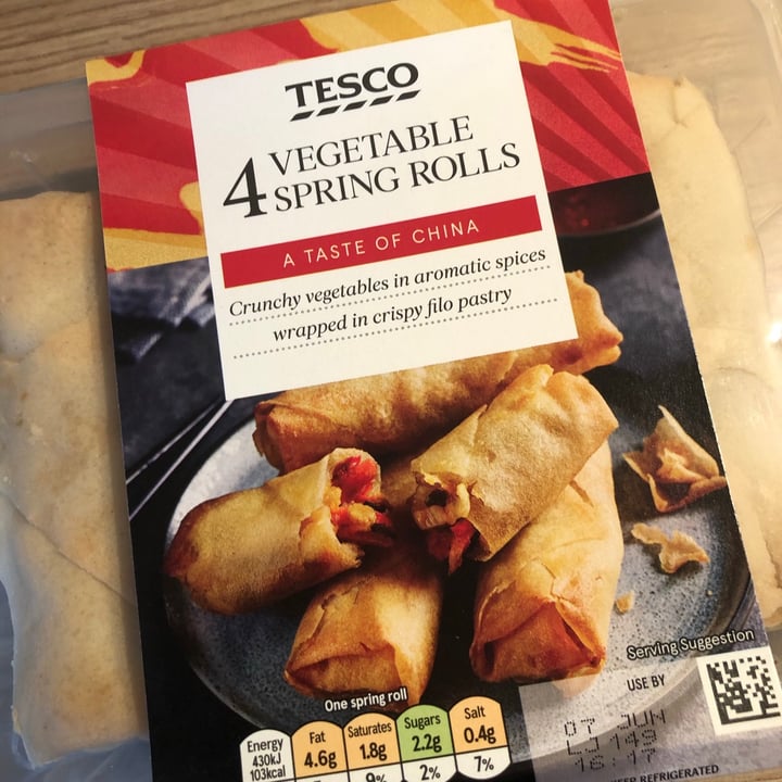 Tesco 4 Vegetable Spring Rolls Review | abillion
