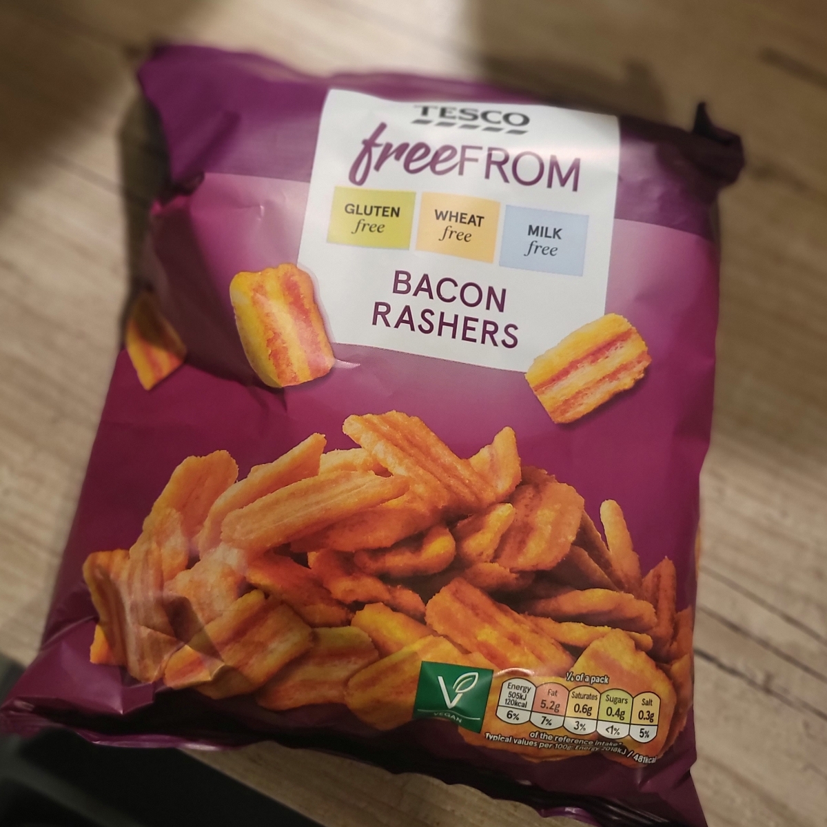 Bacon rashers crisp from Tesco - Vegan Product Reviews & Ratings | abillion