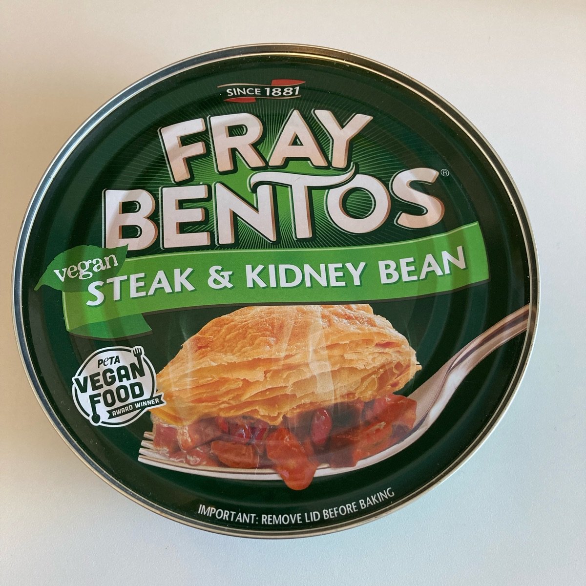 Steak and Kidney Bean pie from Fray Bentos - Vegan Product Reviews ...