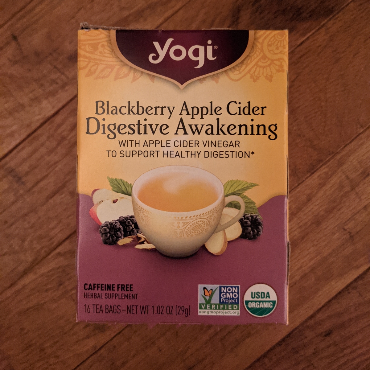 Blackberry Apple Cider Vinegar Digestive Awakening from Yogi Tea ...