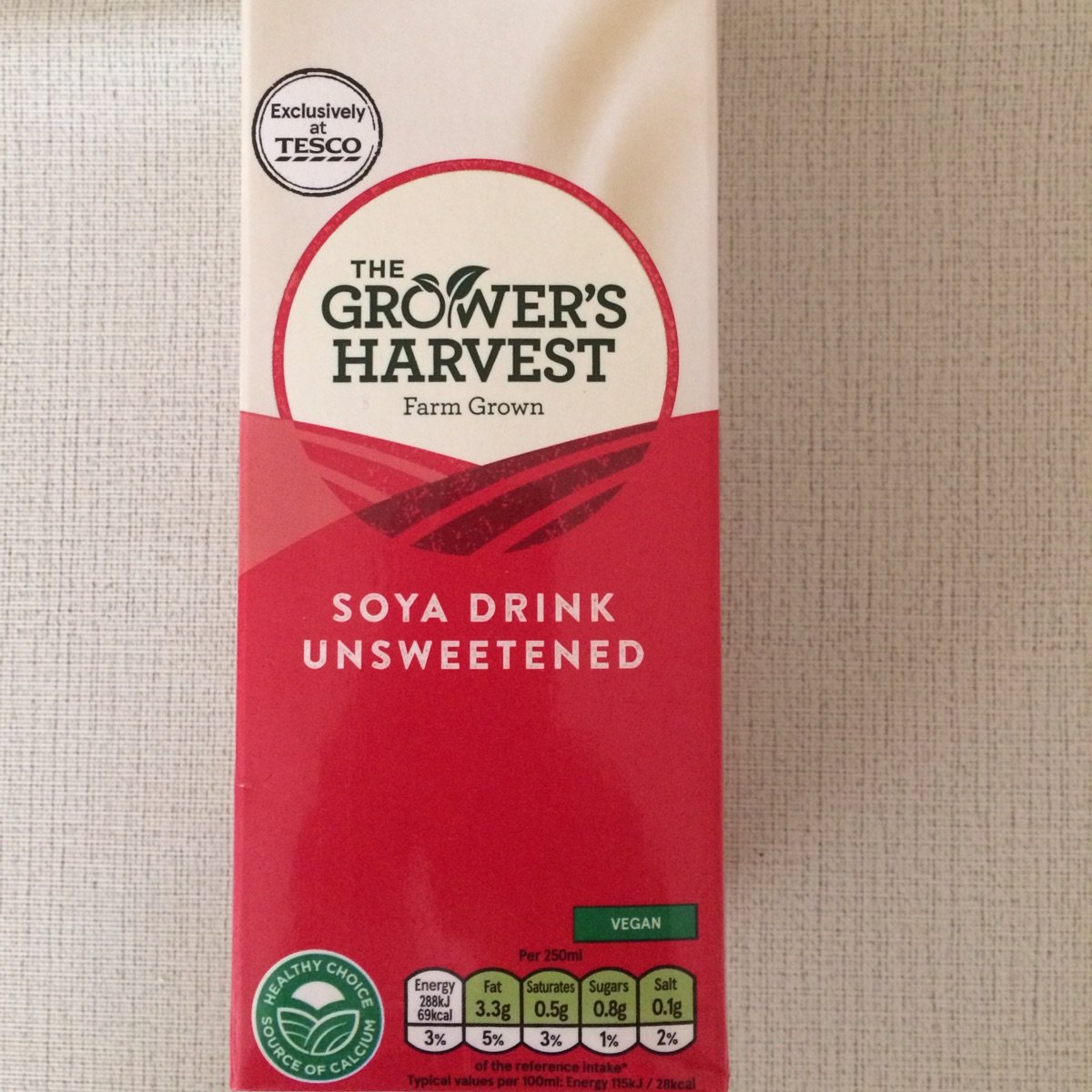 Grower’s Harvest Soya Drink Unsweetened from Tesco - Vegan Product ...