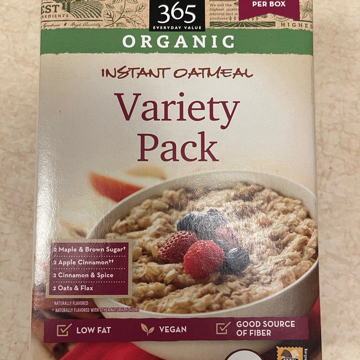 Organic Instant Oatmeal Variety Pack from 365 Whole Foods Market ...