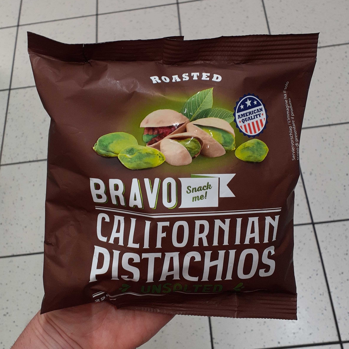 Roasted pistachios unsalted from Bravo Snack me - Vegan Product Reviews ...