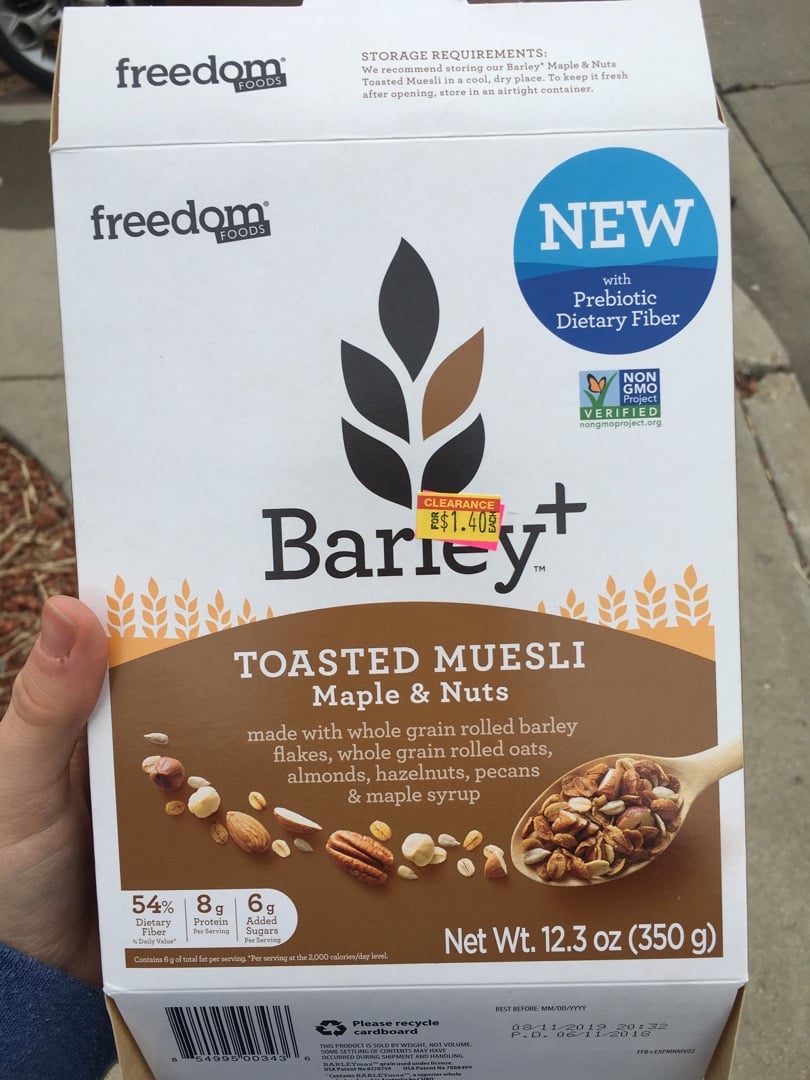 Freedom Foods Barley+ Maple & Nuts Toasted Muesli Reviews | abillion