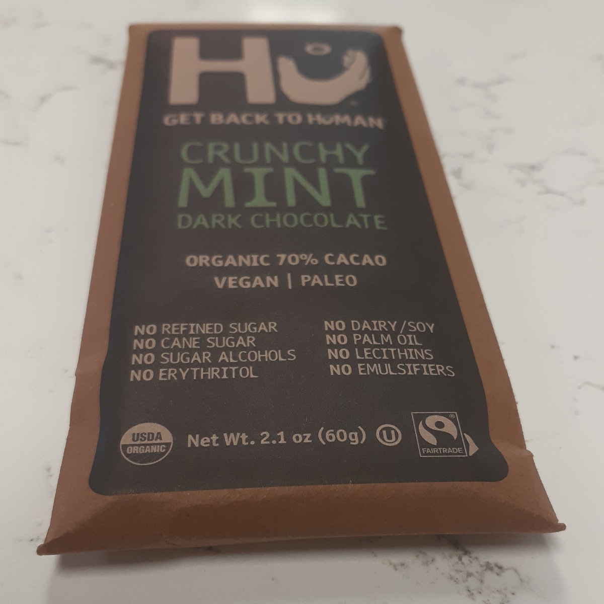 crunchy mint dark chocolat from Hu Kitchen - Vegan Product Reviews ...