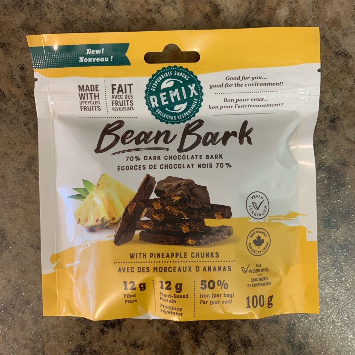 Bean Bark (with pineapple chunks) from Remix Snacks - Vegan Product ...