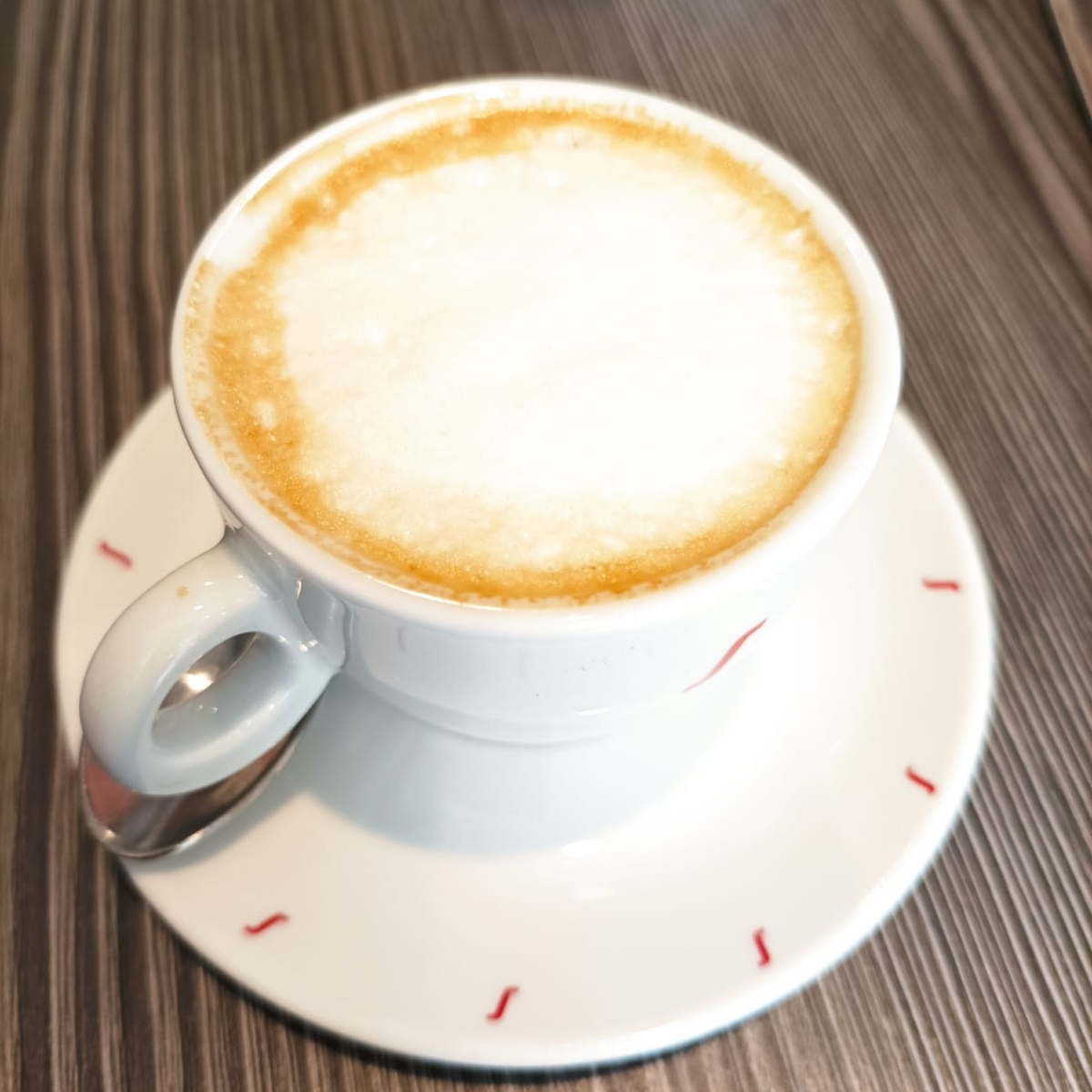 Caffè macchiato caldo con latte di soya at Borgo Antico di Baldini ...
