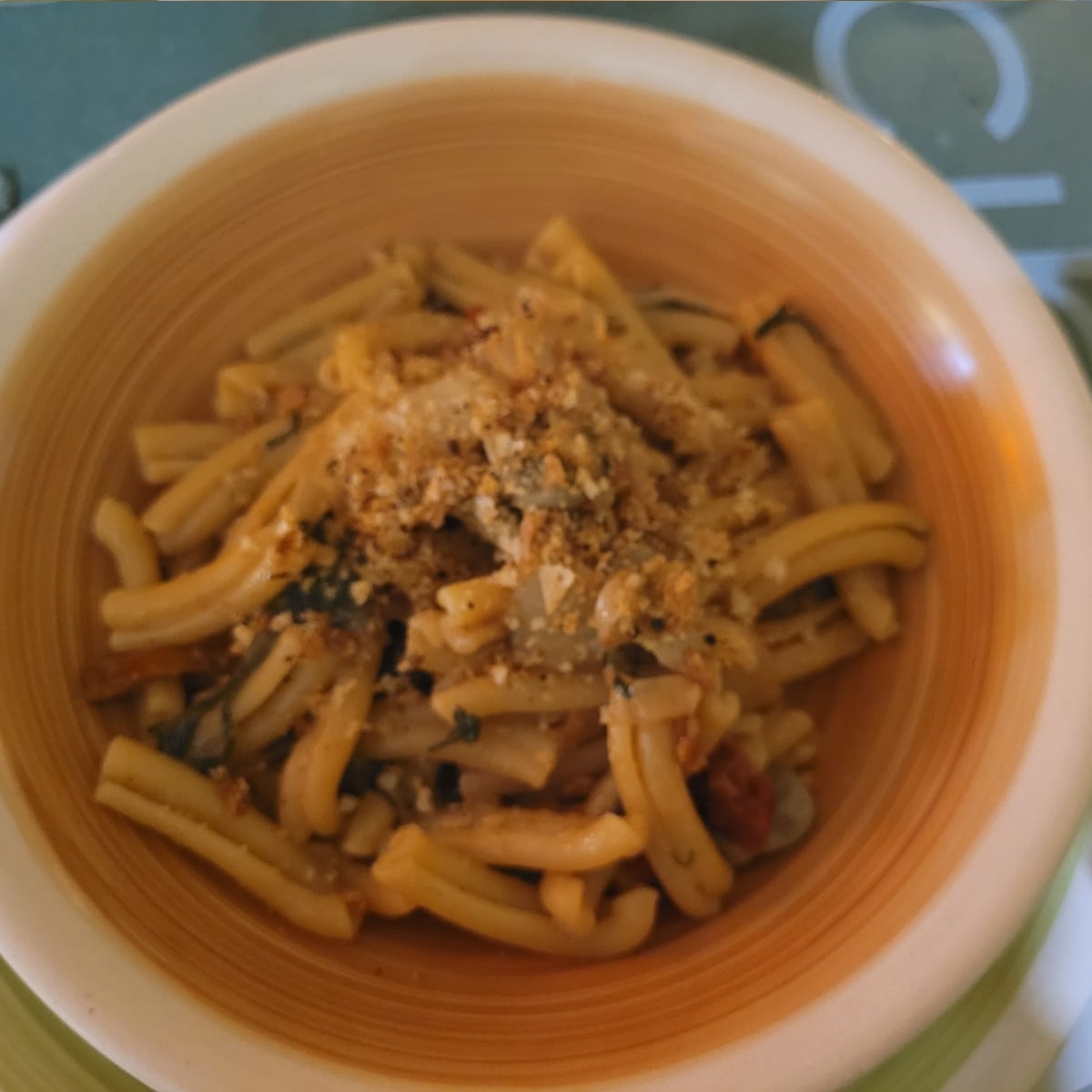 Caserecce saltate fave e agretti at Cibo Ristorante Vegano, Aosta ...