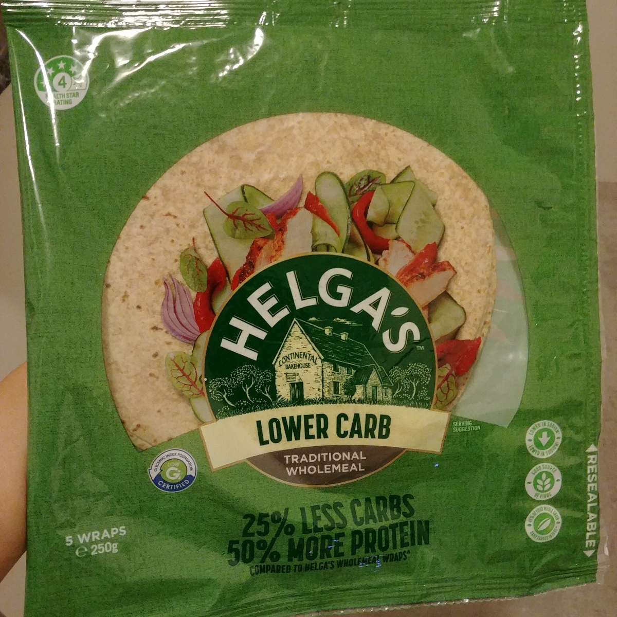 Low Carb Traditional Wholemeal Wrap from Helga's - Vegan Product ...
