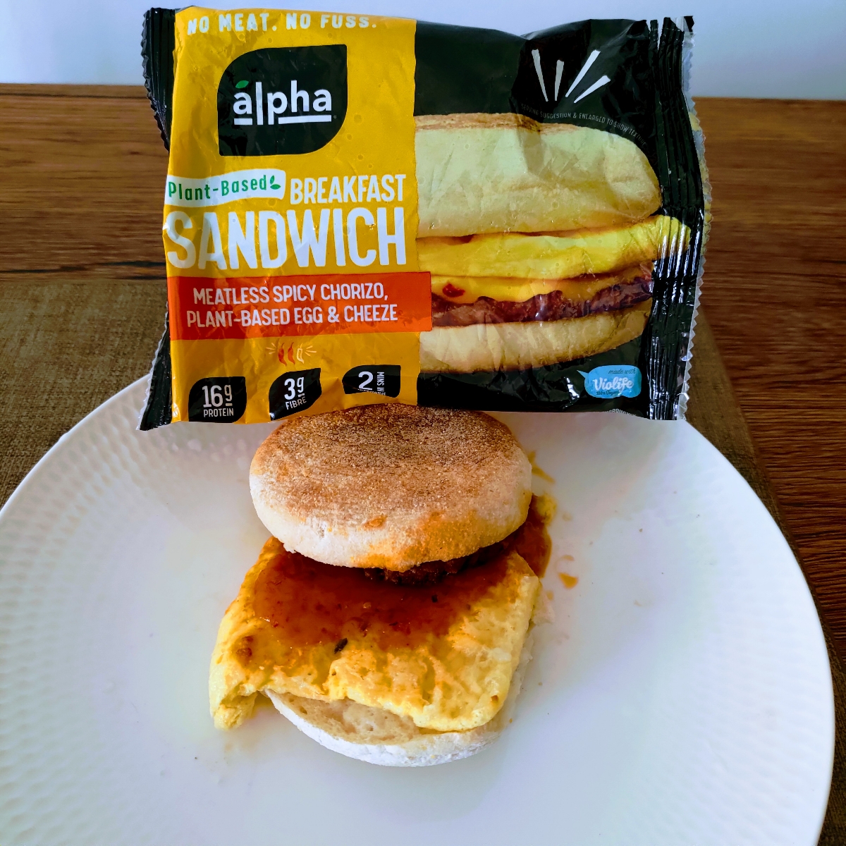 Breakfast Sandwich Meatless Spicy Chorizo, Plant-Based Egg and Cheeze ...