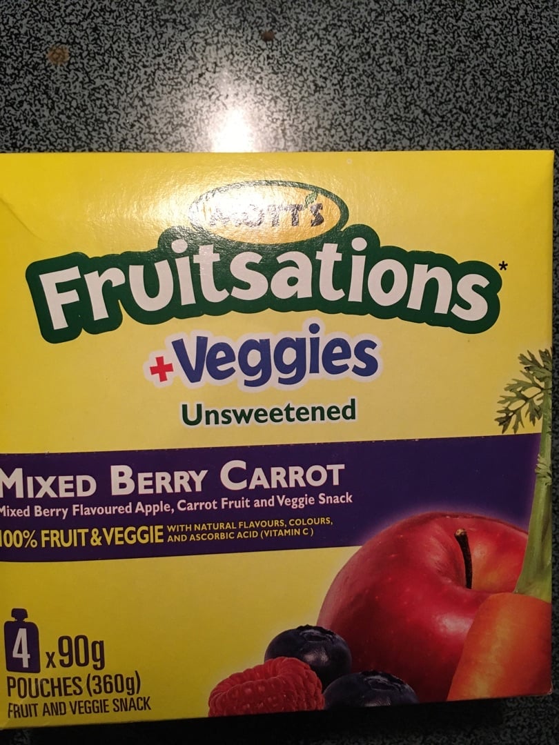 Fruitsations + Veggies Mixed Berry Carrot Pouches from Mott's - Vegan ...