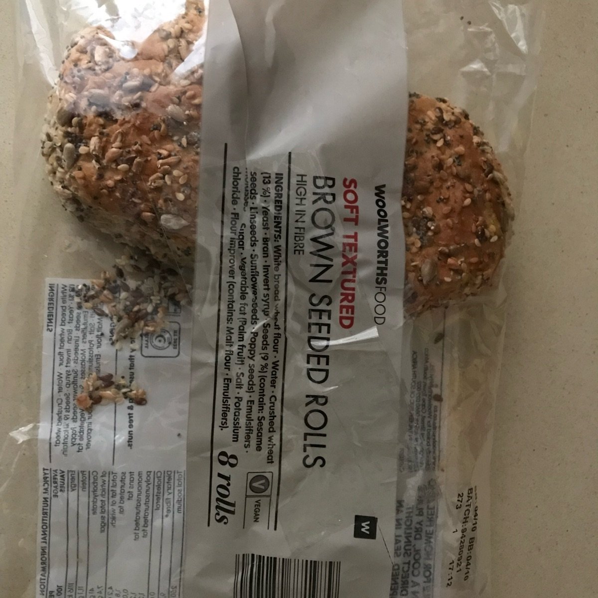 Brown seeded rolls from Woolworths Food - Vegan Product Reviews ...