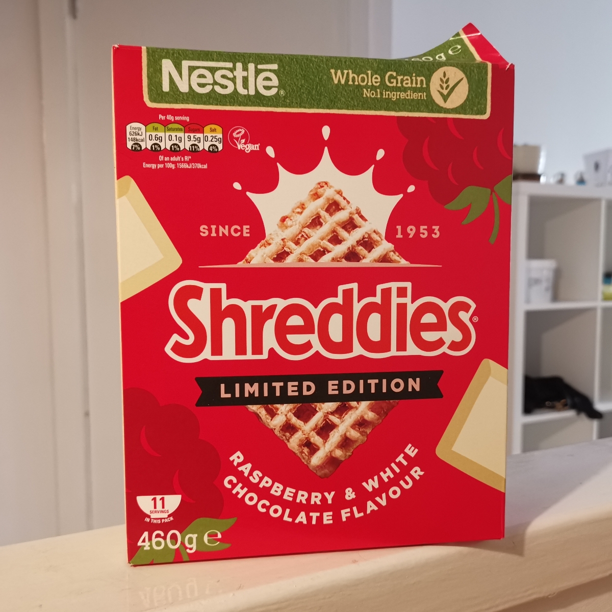Raspberry & White Chocolate Shreddies from Nestlé - Vegan Product ...