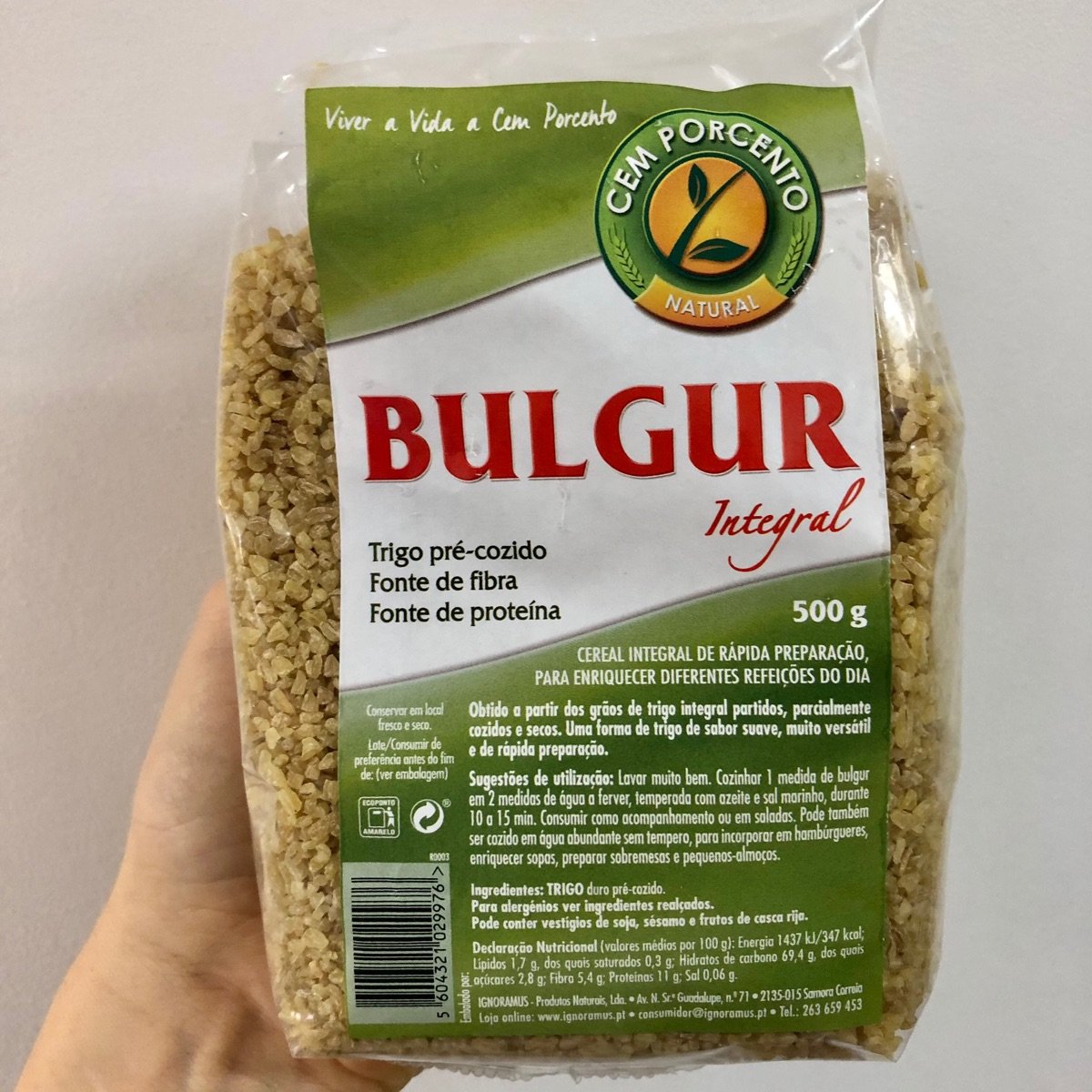 Bulgur Integral 500 g from Cem Porcento - Vegan Product Reviews ...