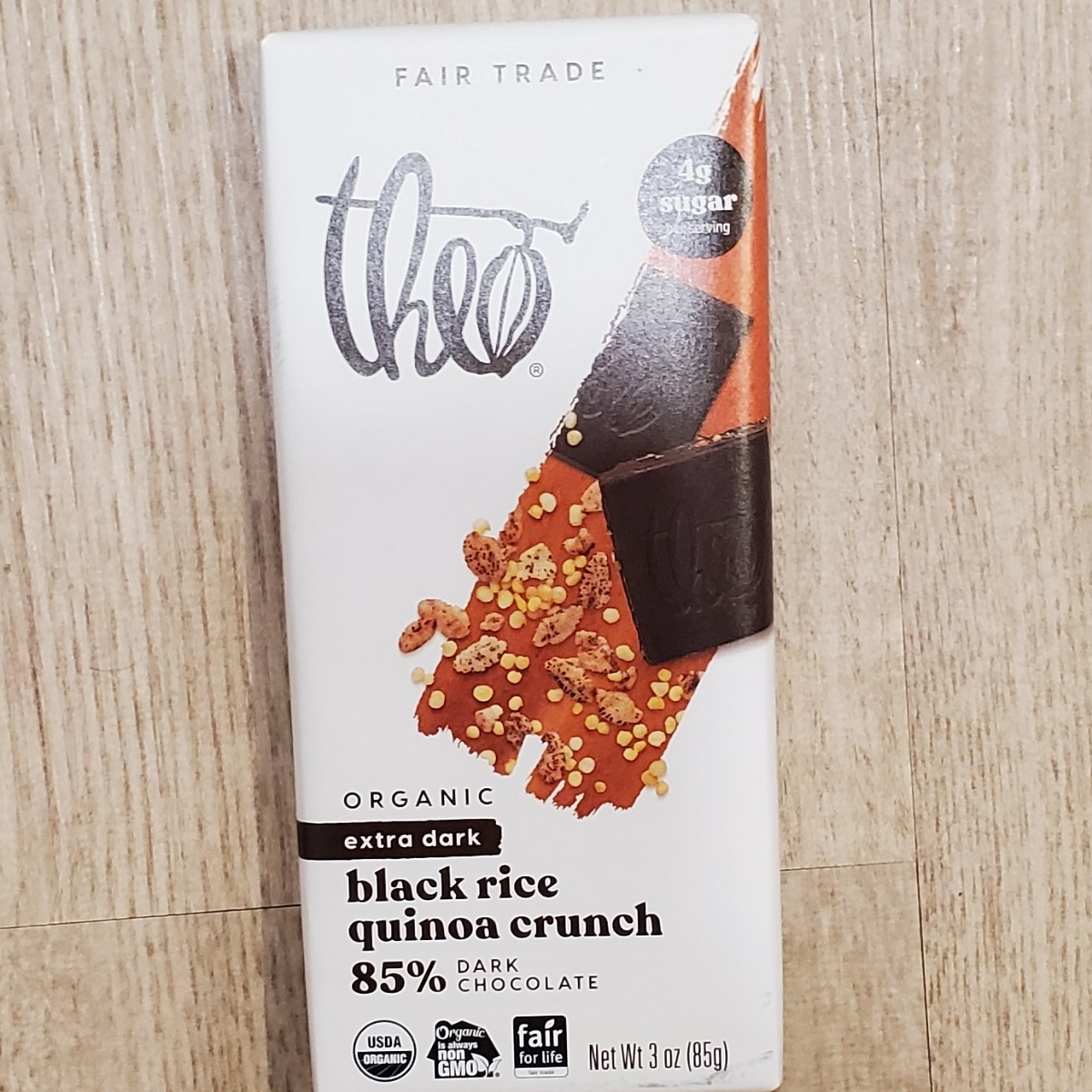 Theo Chocolate Black Rice Quinoa Crunch 85 Dark Chocolate Reviews