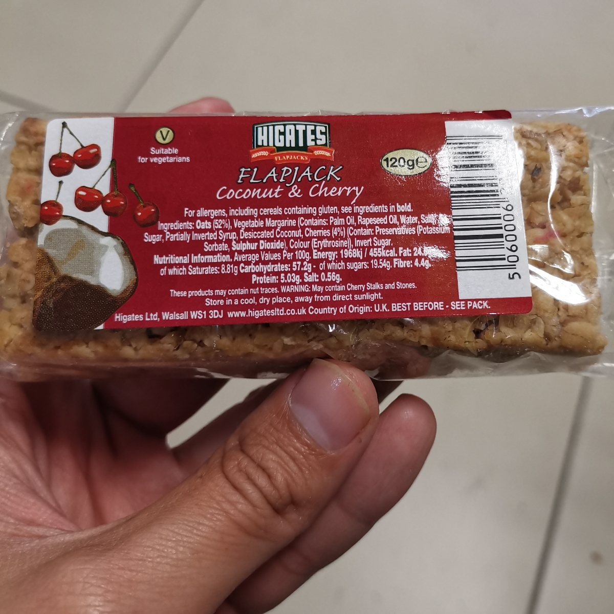 Coconut and Cherry Flapjack from Higate Flapjacks - Vegan Product Reviews & Ratings | abillion