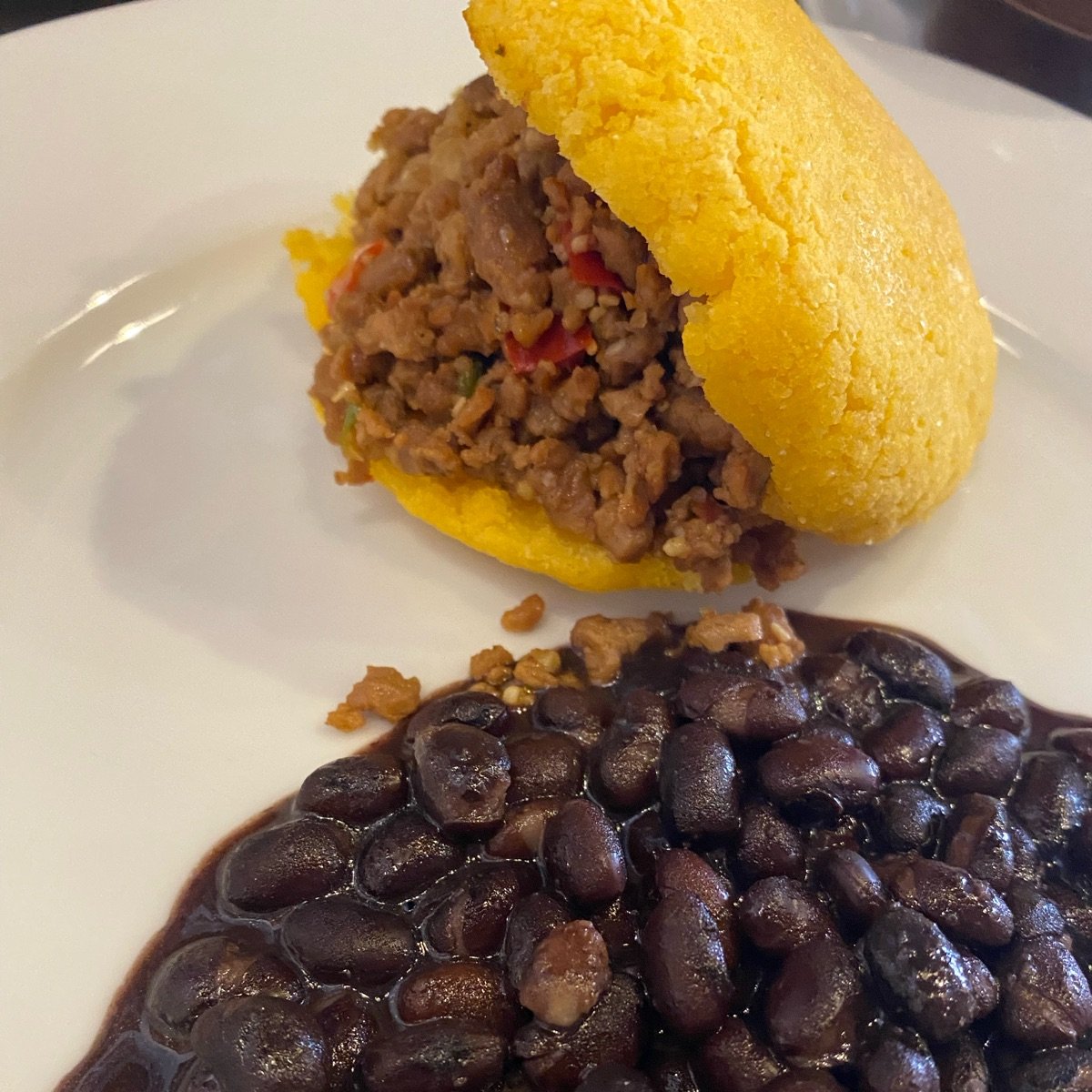 Arepa De Picada Carnal at La Cafetería de Luis, Talavera De La Reina ...