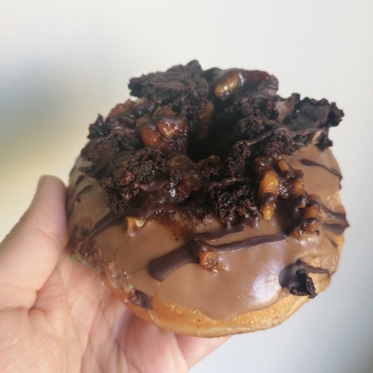 Choc glazed Pecan nut donut at Grumpy & Runt | Little Deli & Donuts ...