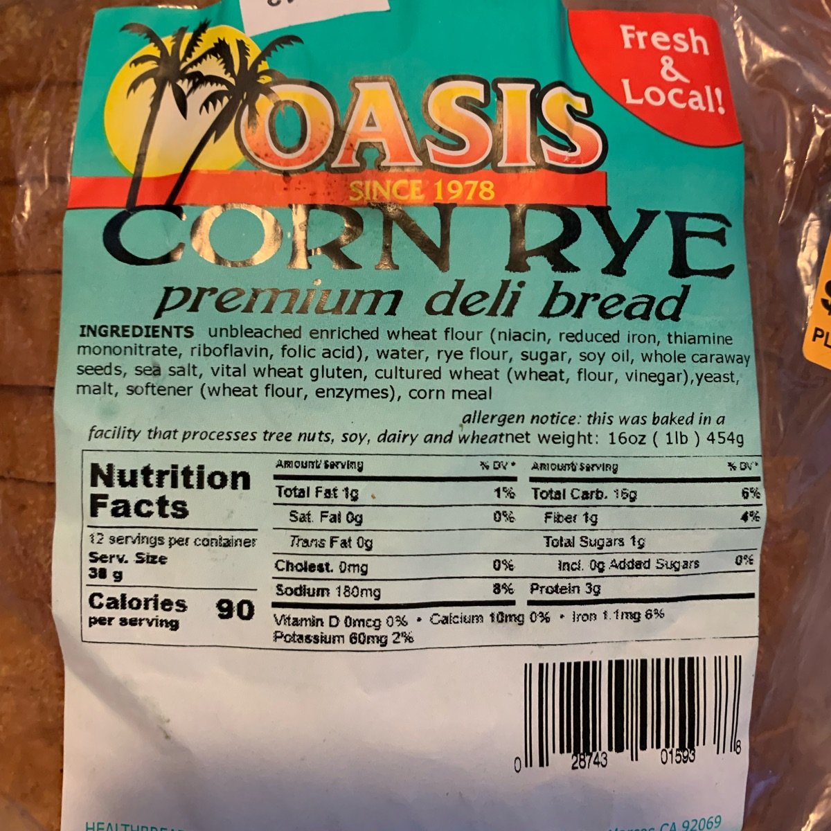 corn rye from oasis breads - Vegan Product Reviews & Ratings | abillion