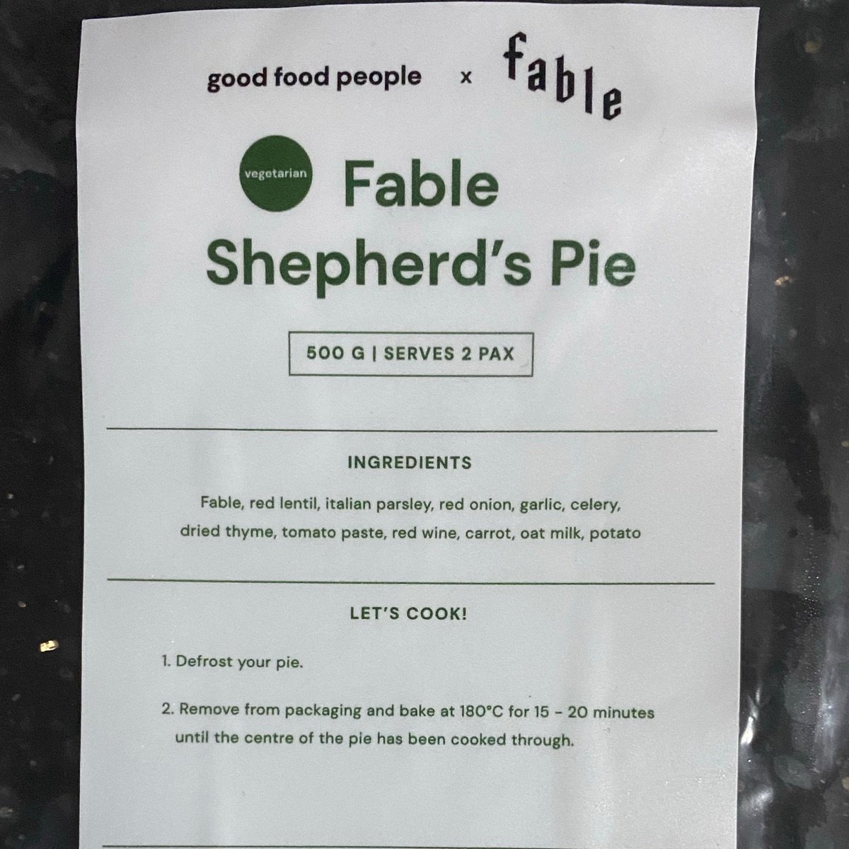 Fable Shepherd’s Pie from Fable - Vegan Product Reviews & Ratings ...