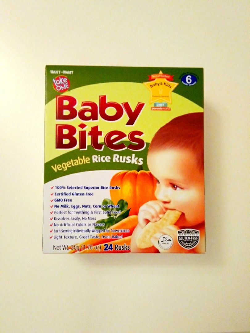 Baby Bites (Vegetable Rice Rusks) from Want Want - Vegan Product ...