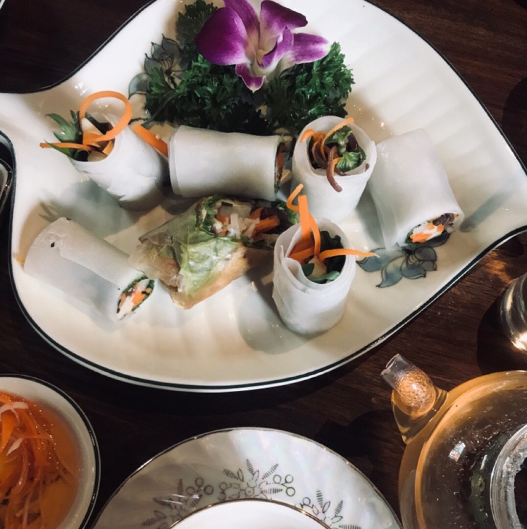 Pho spring rolls and Shamballa spring rolls at Shamballa Vegetarian ...