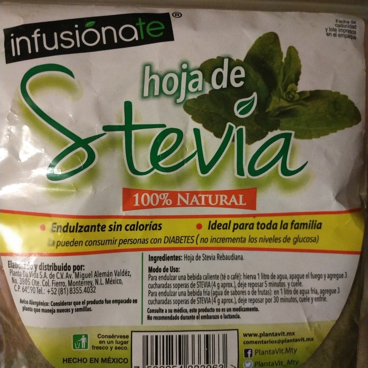 Hoja De Stevia 100% Natural from Infusionate - Vegan Product Reviews ...