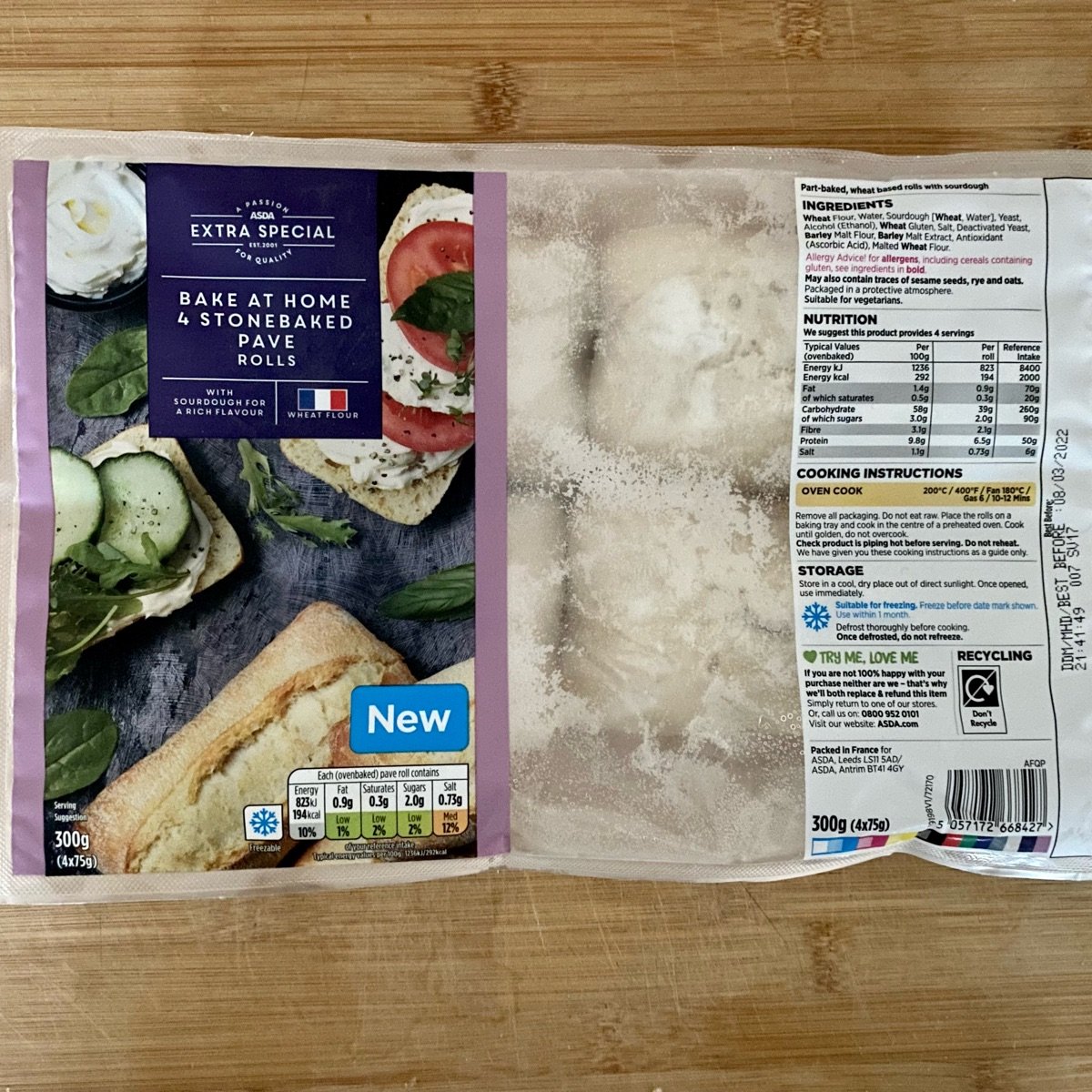 4 Stonebaked Pave Rolls from Asda extra special - Vegan Product Reviews ...