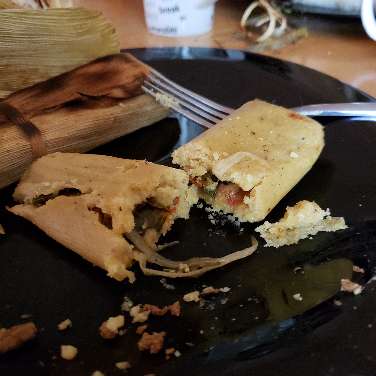 Tamal de rajas con elote from Tamaveggies “La Fauna” - Vegan Product ...