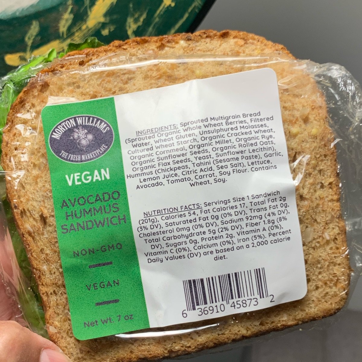Vegan Avocado Hummus Sandwich from Morton Williams - Vegan Product ...