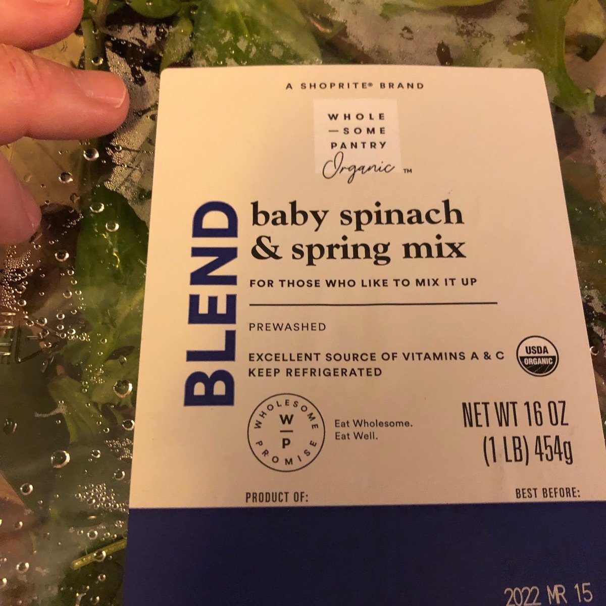 Organic Spinach & spring mix from Wholesome Pantry - Vegan Product ...