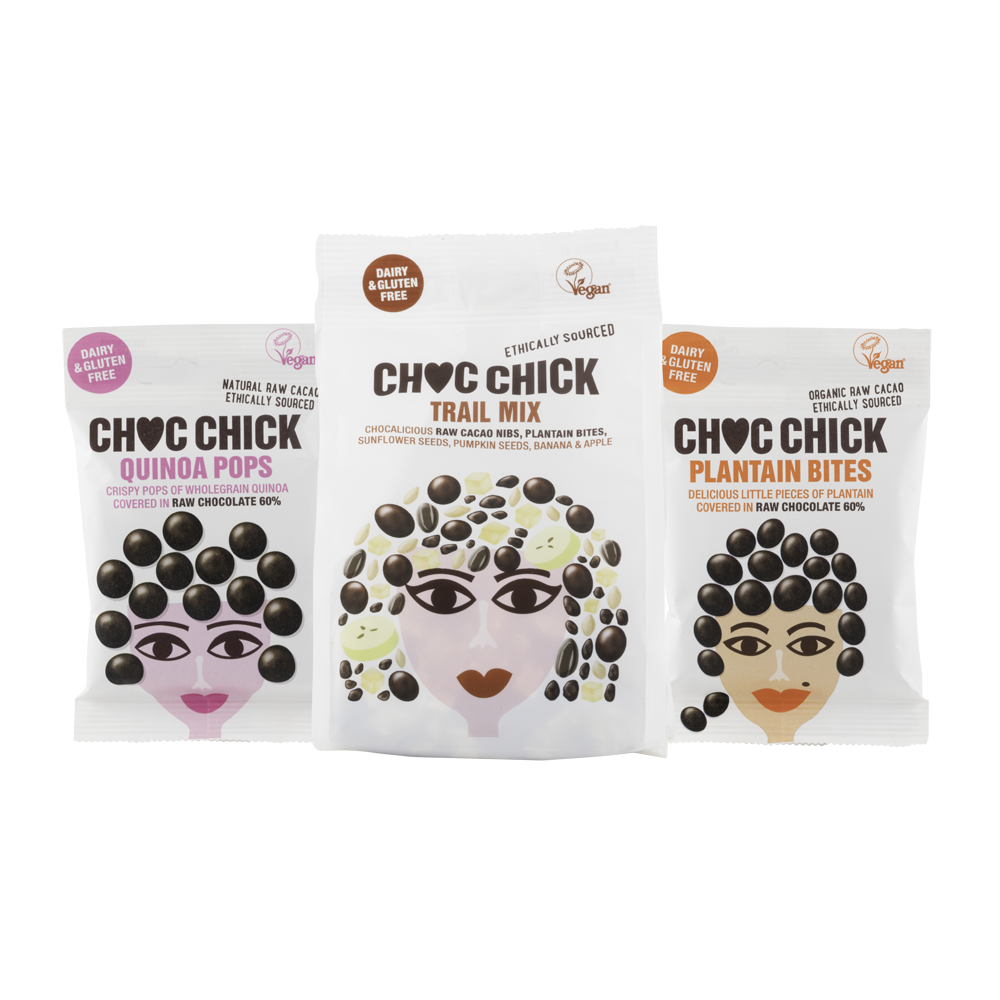 Choc Chick Raw Chocolates Ltd. Vegan Chocolate Quinoa Pops, Plantain ...