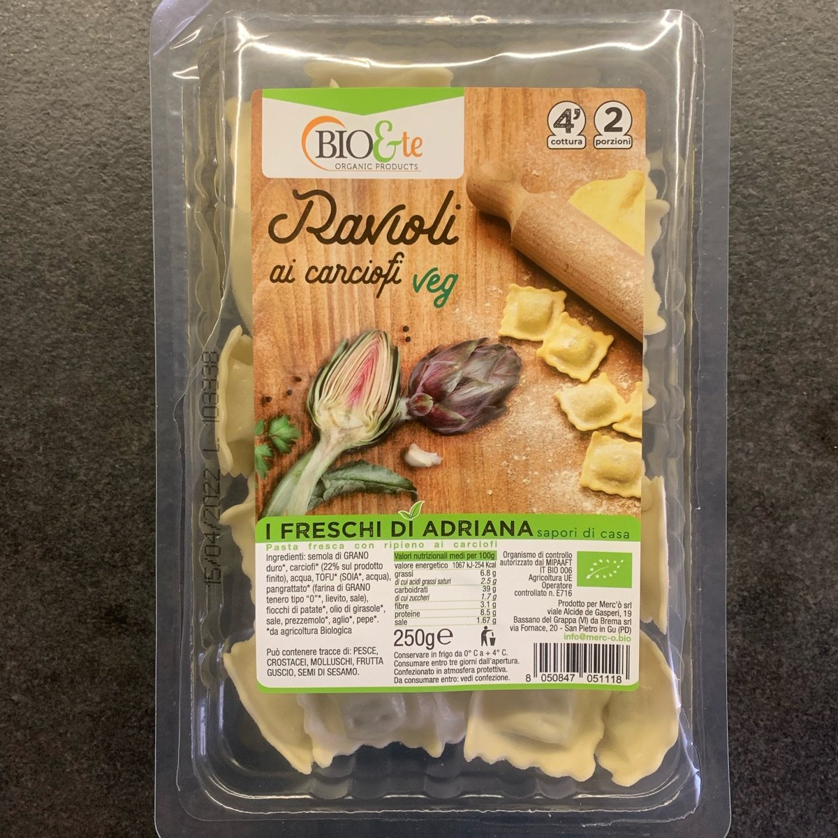 Ravioli ai carciofi Veg from Bio&te - Vegan Product Reviews & Ratings ...