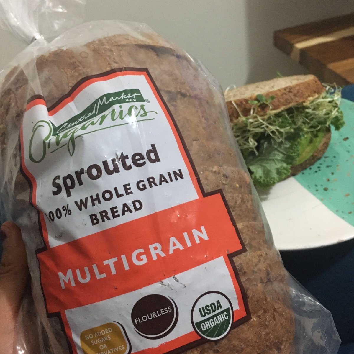 Sprouted 100% Whole Grain Bread Multigrain from H-E-B - Vegan Product ...