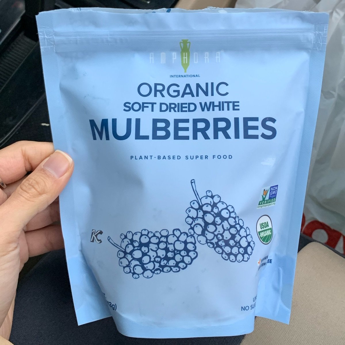 Organic Soft Dried White Mulberries from Amphora - Vegan Product ...