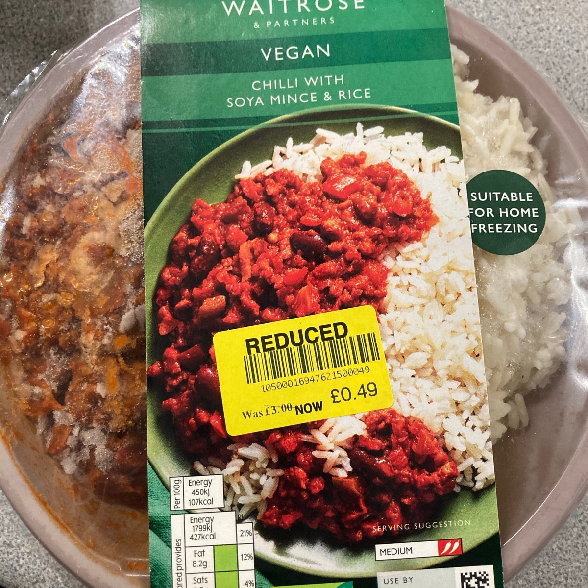 Chilli With Soya Mince And Rice from Waitrose - Vegan Product Reviews ...