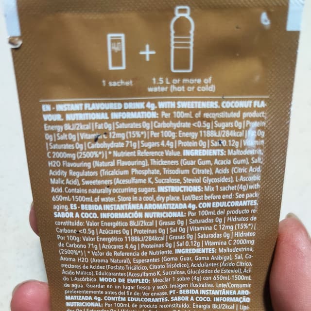 H2O Infusion - Exotic Coconut Flavor from Prozis - Vegan Product ...