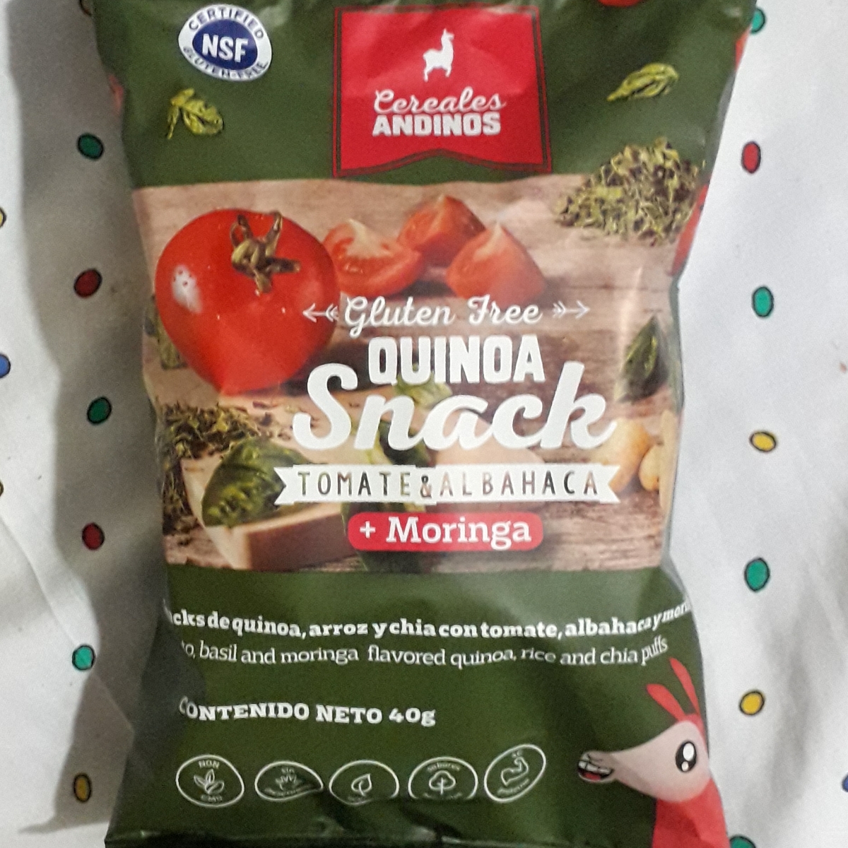 Quinoa Snack Tomate & Albahaca + Moringa from Cereales Andinos - Vegan ...