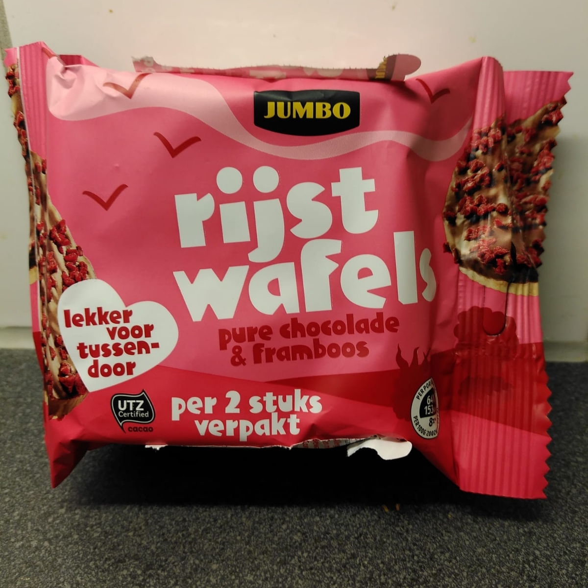 Rijstwafels Pure Chocolade & Framboos from Jumbo - Vegan Product ...
