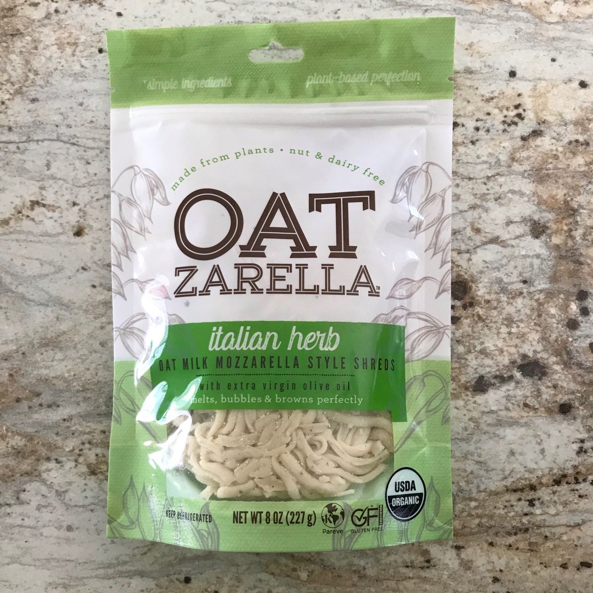 Italian Herb Oat Milk Mozzarella Style Shreds from Oatzarella - Vegan ...