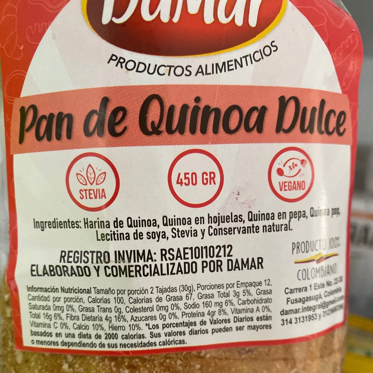 Pan de quinoa from DaMar - Vegan Product Reviews & Ratings | abillion