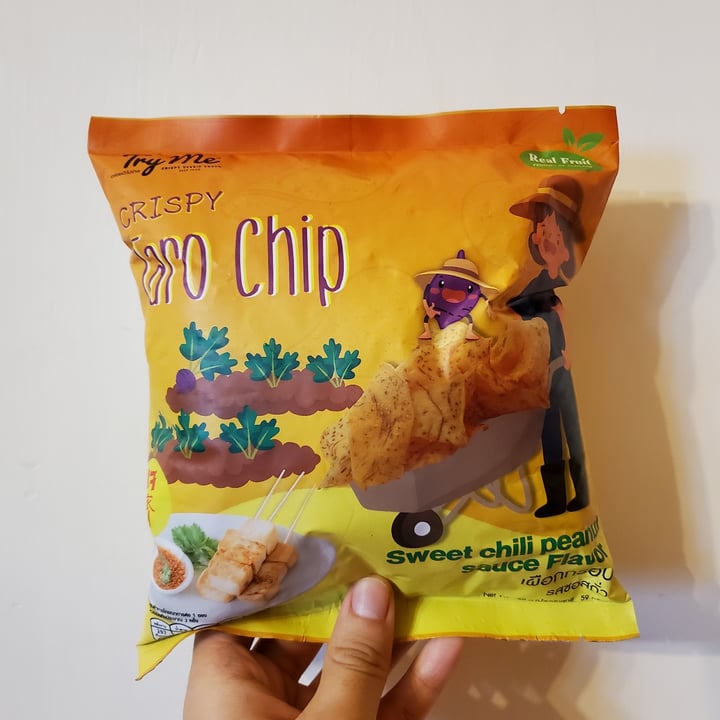 Try Me Snack Crispy Taro Chips Sweey Chili Peanut Sauce Flavor Review ...