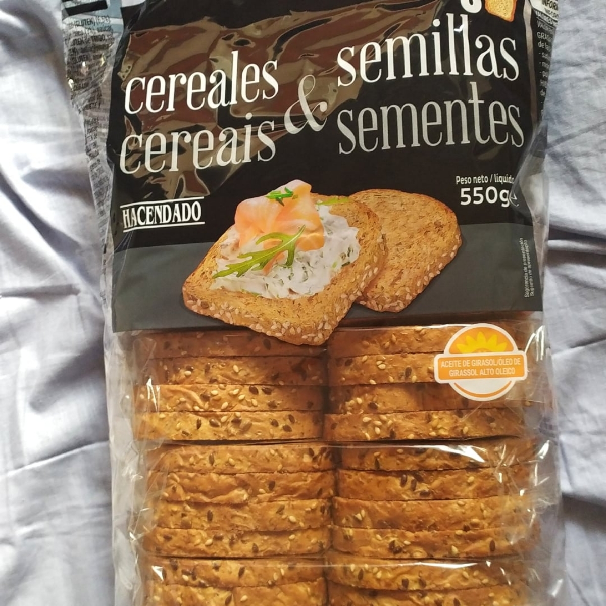 Pan tostado de semillas y cereales from Hacendado - Vegan Product ...