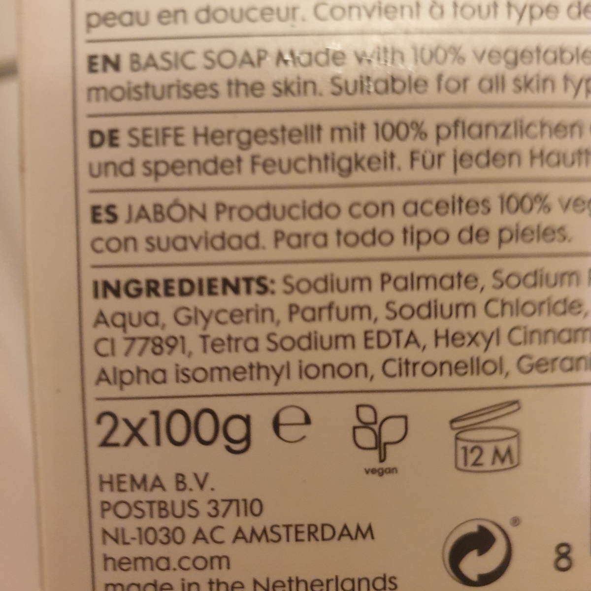 Basic soap from Hema - Vegan Product Reviews & Ratings | abillion