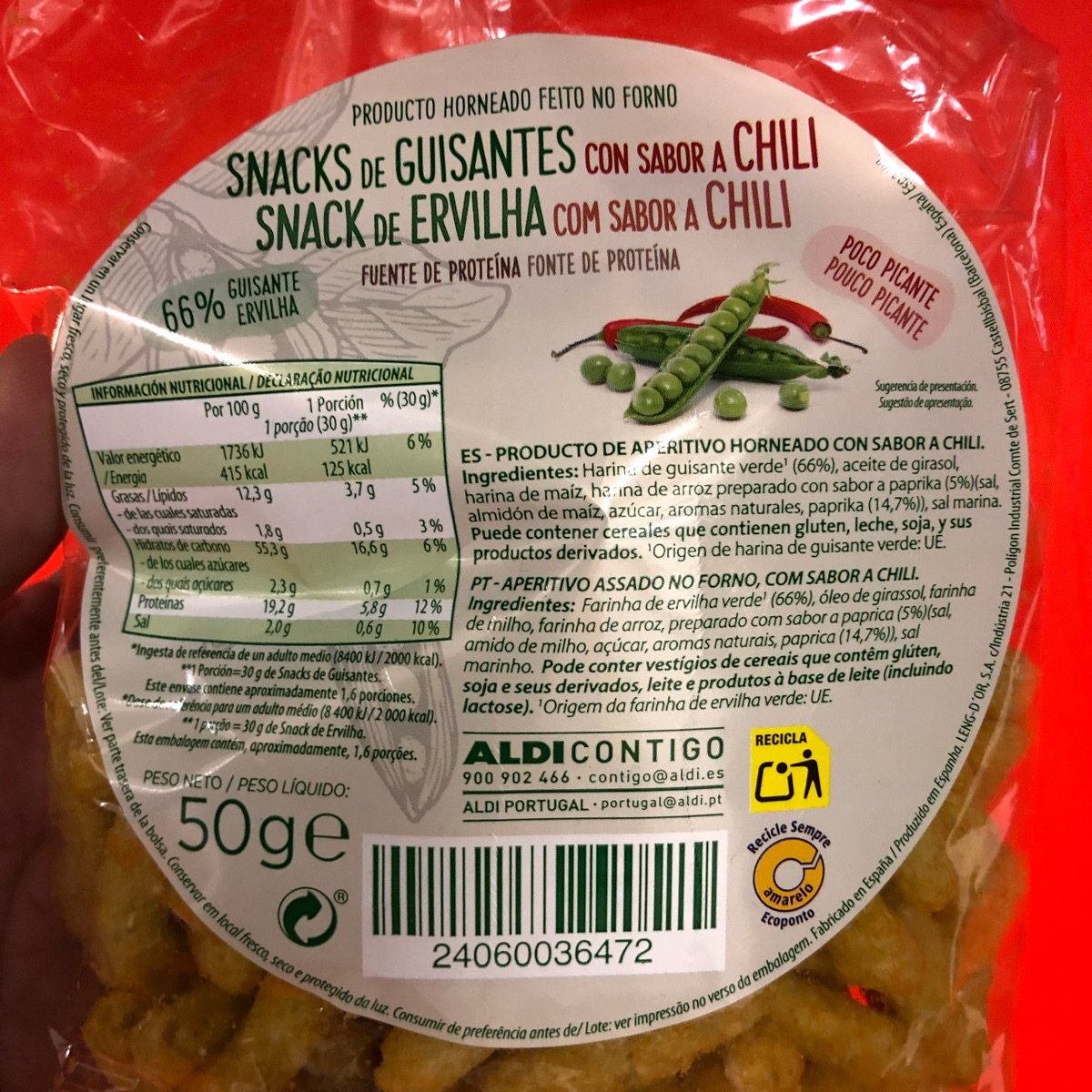 Snack de guisantes sabor chili from ALDI - Vegan Product Reviews ...