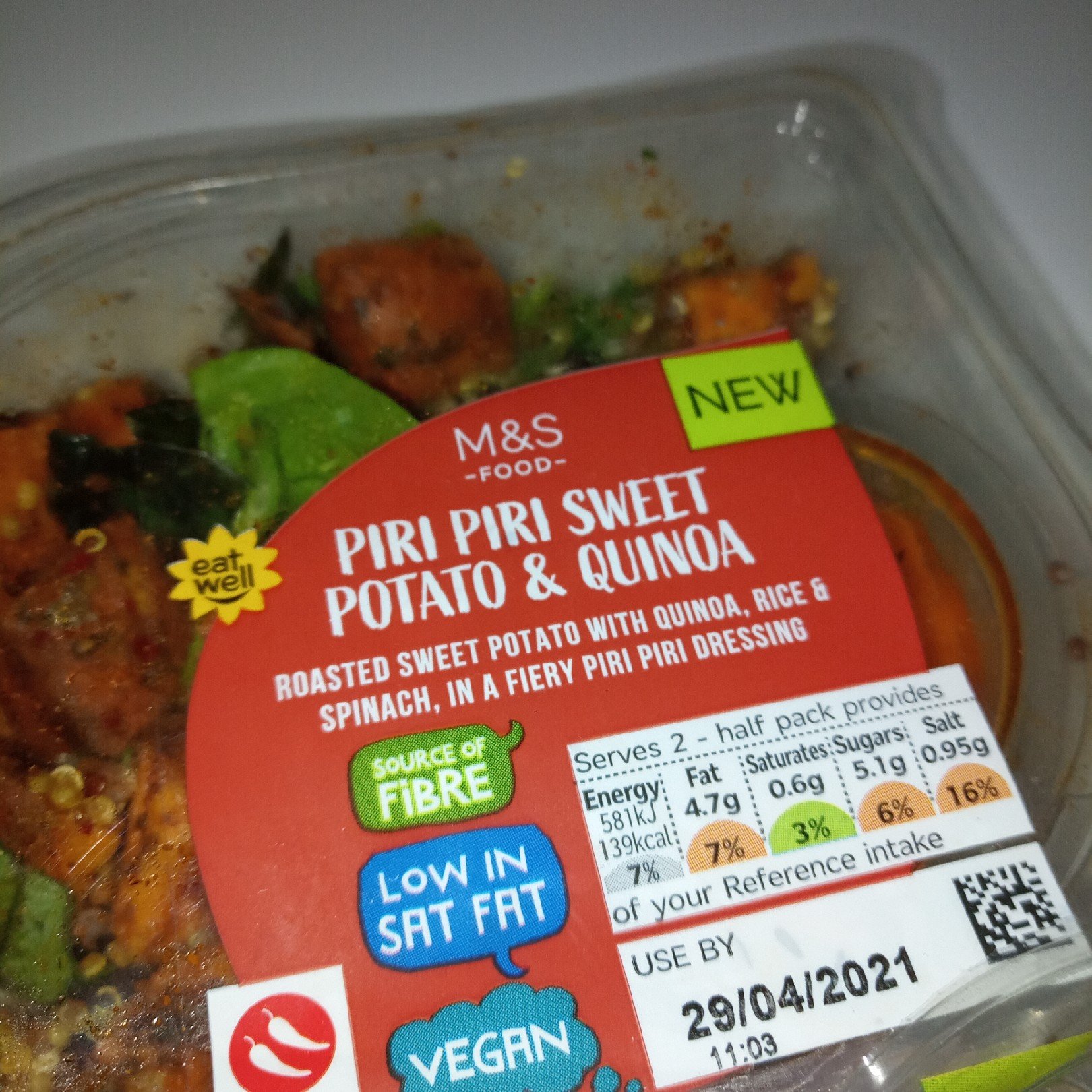 Piri Piri Sweet Potato & Quinoa from Marks & Spencer Food (M&S) - Vegan ...